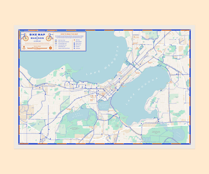 Bike Map of Madison – LATLONG.SHOP
